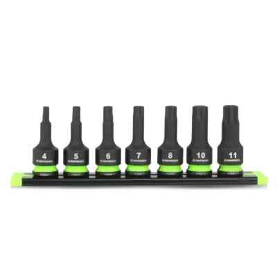 GripEdge Tools 7-PC 3/8'' Dr Short Metric Impact RPT Hex Driver Set ...