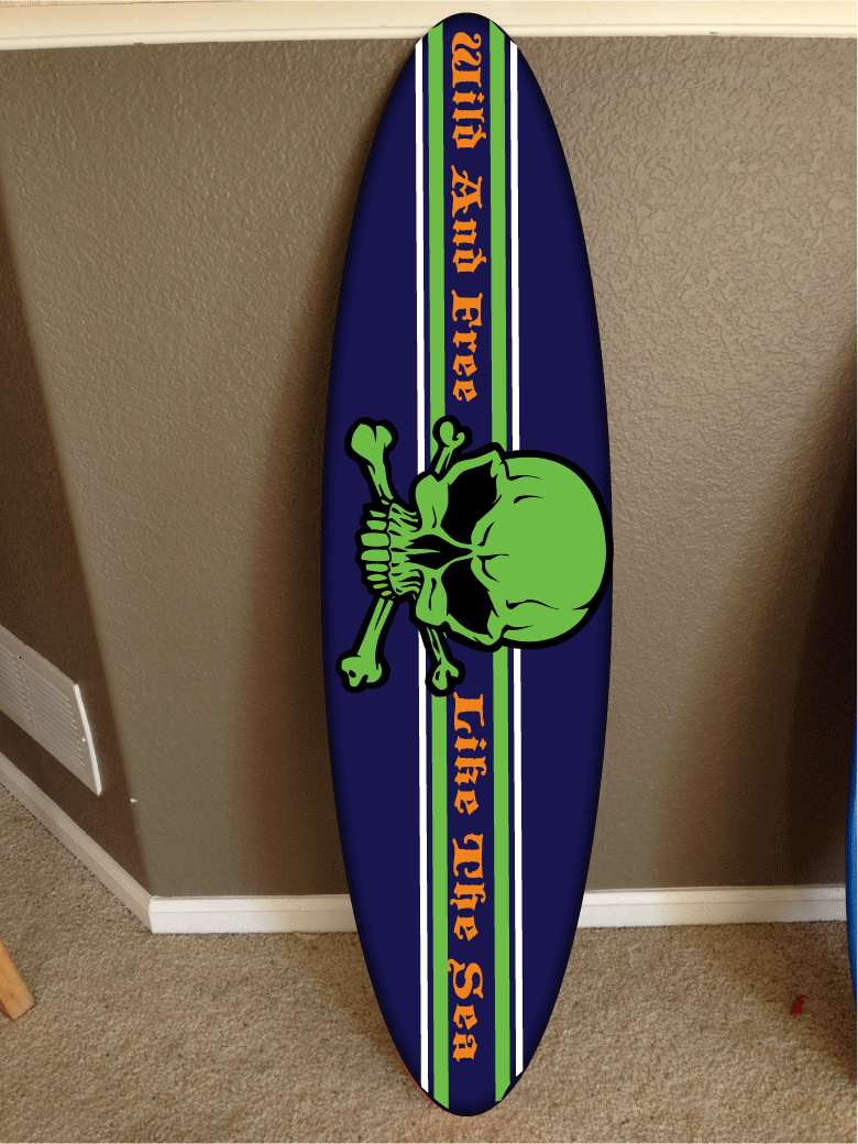 wall hanging surf board surfboard decor hawaiian beach surfing pirate ...