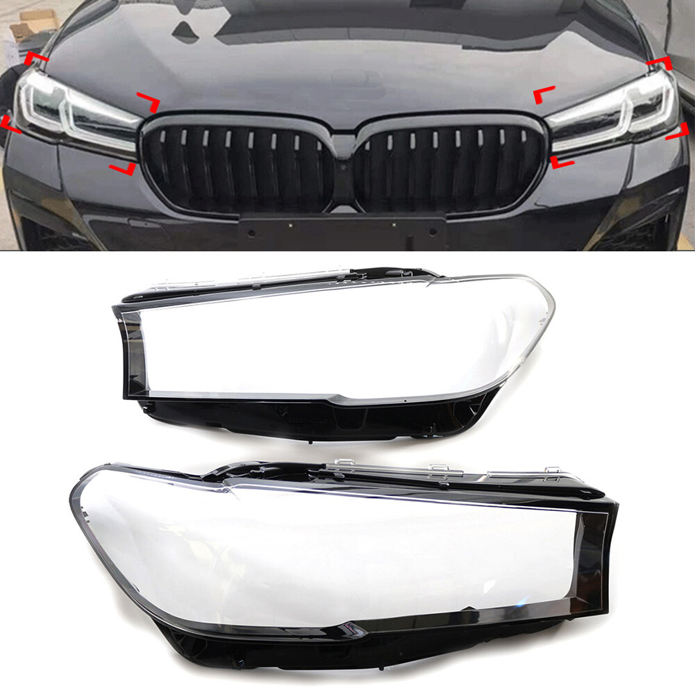 1 Pair Headlight Lens Cover For BMW 5 Series G30 520i 530i 540i 550i ...