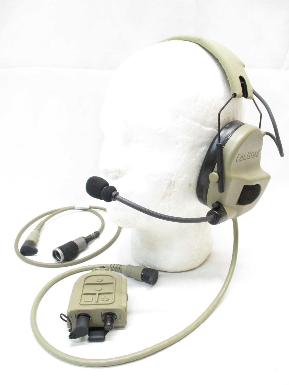 NWOT FALCOM MILITARY RADIO TACTICAL HEADSET USMC ARMY COMMS w. PTT ...