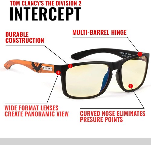 Tom Clancy’s The Division 2 GUNNAR Intercept Onyx Gaming Glasses - NEW ...