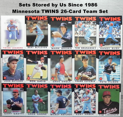 MINNESOTA TWINS (1) 1986 Topps 26-Card Team Set _ Stored by Us Since ...