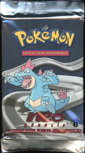 2001 Pokemon SPANISH 1st Edition Neo Genesis Feraligatr Booster Pack ...
