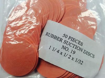 Rubber Suction Disc Flat Disc Qty 50 NO.19 1 1/4" x 1/2" x 1/32" Offset ...