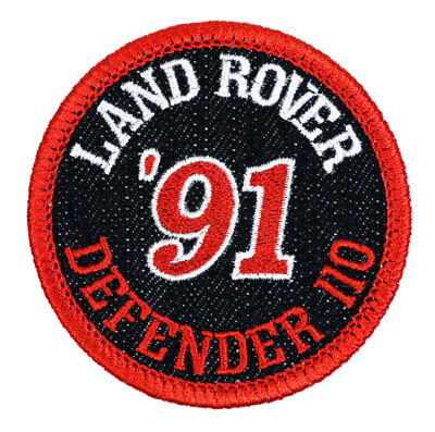 1991 Land Rover Defender 110 Embroidered Patch Black/Red Iron-On Sew-On ...