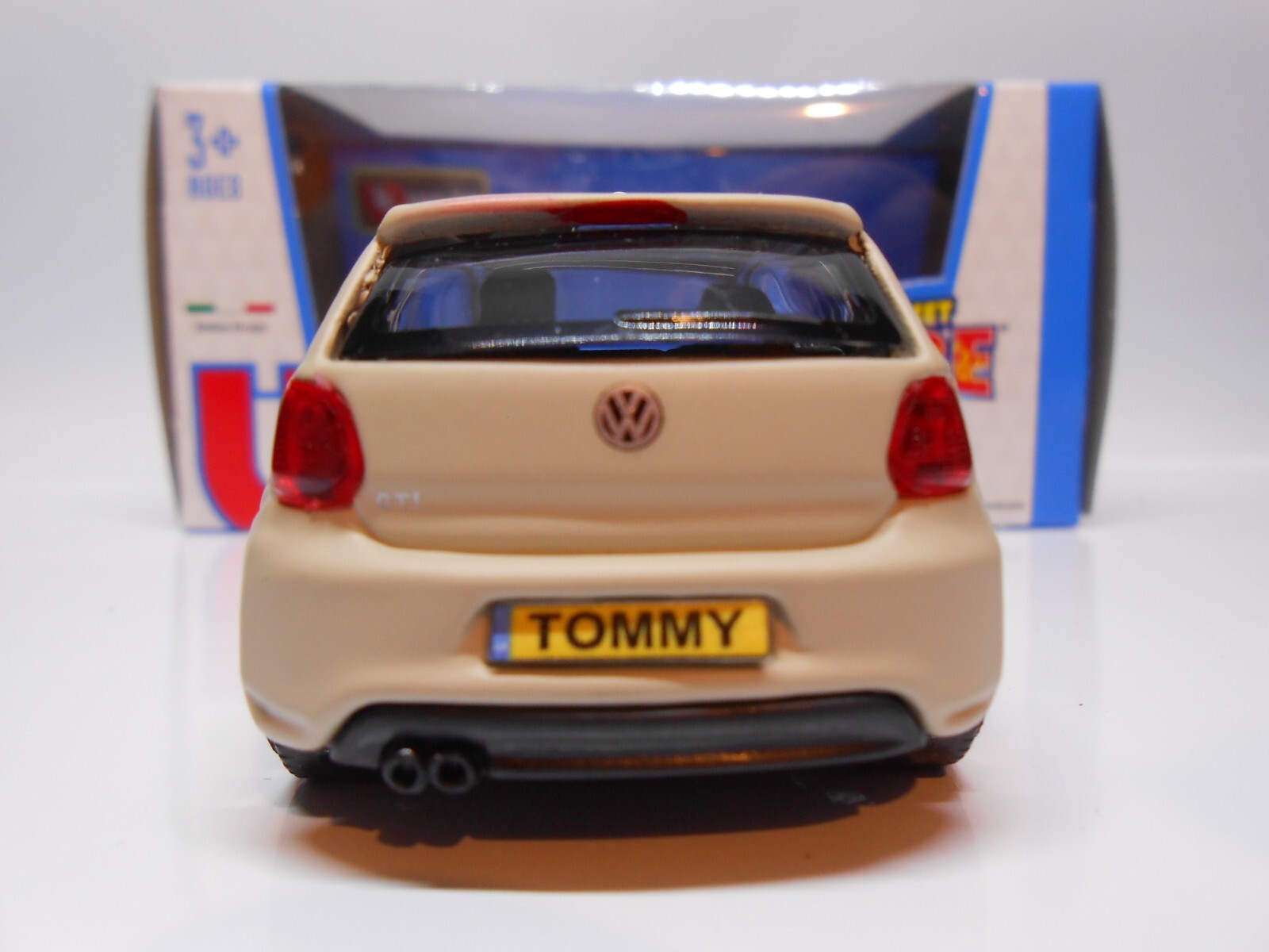 VW POLO GTi PERSONALISED NAME PLATES Toy Car 1:43 scale DAD BOY ...