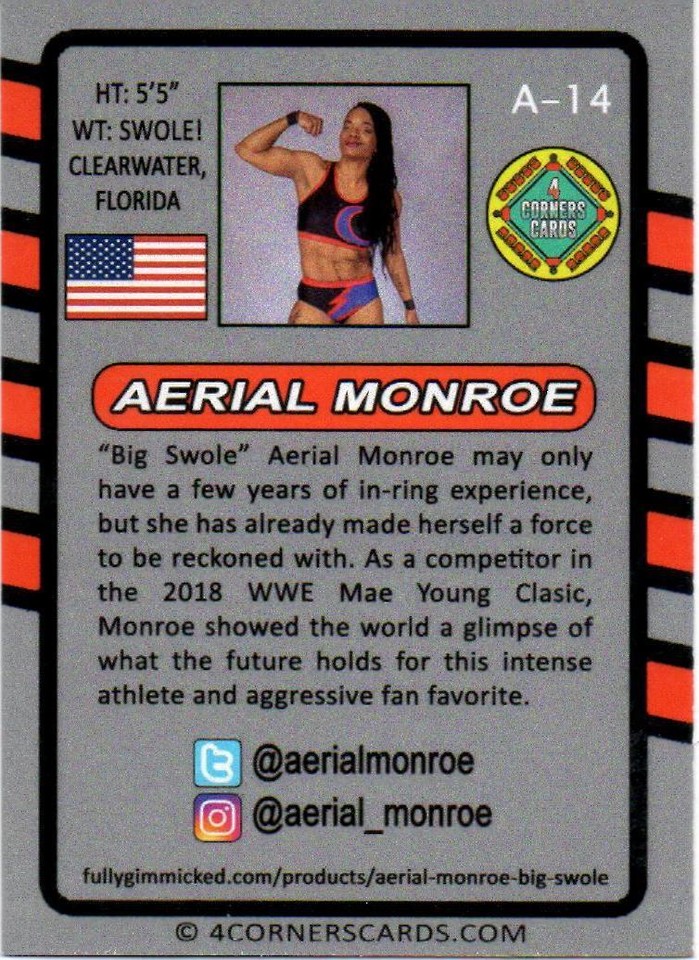 Big Swole Aerial Monroe Signed Pro Wrestling Trading Card AEW WWE ...