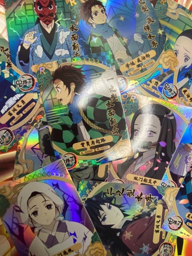 Demon Slayer 15 Assorted ALL Rares ALL HoLo Cards Fresh Out The Packs ...