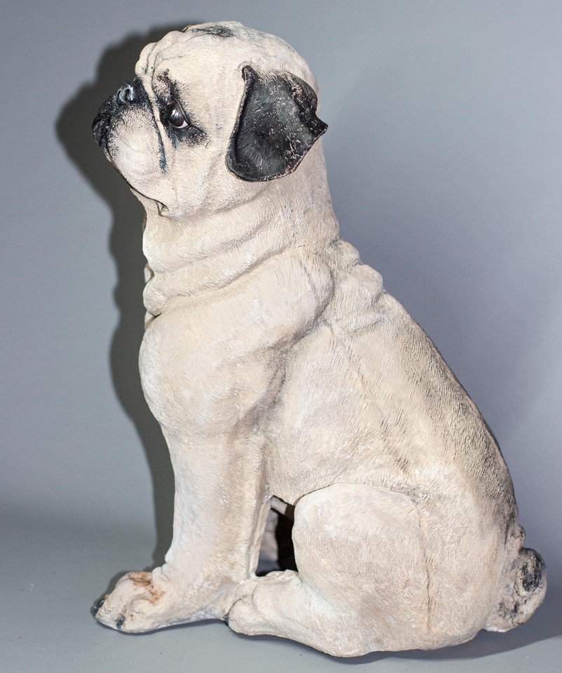 Pug Dog Urn Pet Memorial Statue Ashes Animal Grave Decor Unique Funeral ...