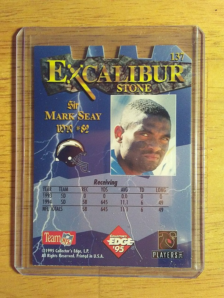 1995 Collector's Edge Excalibur Stone Mark Seay #137 - S.D. Chargers | eBay