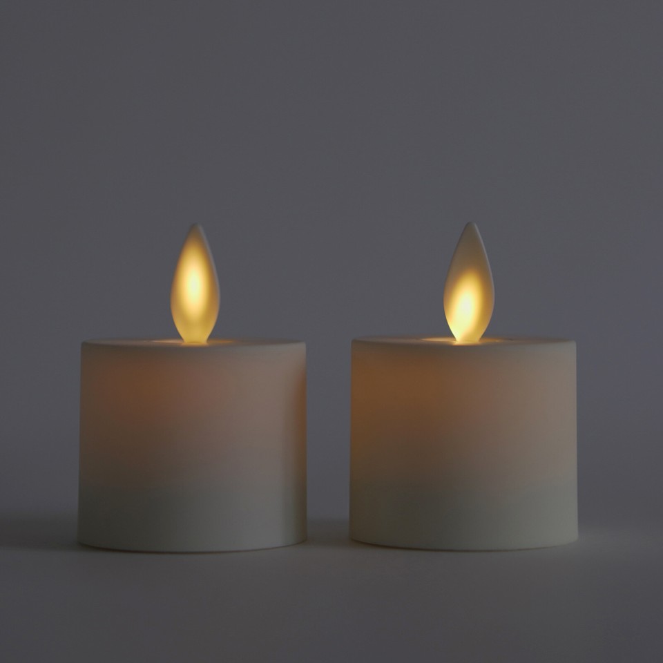 Luminara Flameless Moving Flame Tealight Candles Ivory Remote Tea Light ...