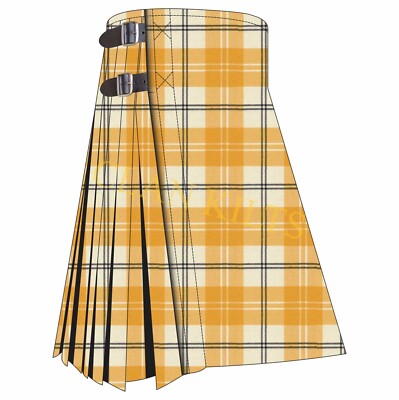 Scottish Traditional Ailsa Gold Handmade 8-yard Tartan Kilt For Men ...