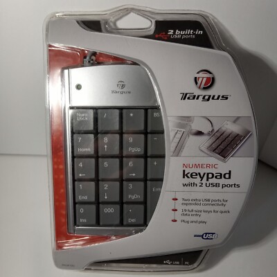 Targus 19 Full Size Key Numeric Keypad With 2 USB Ports For PC Side ...