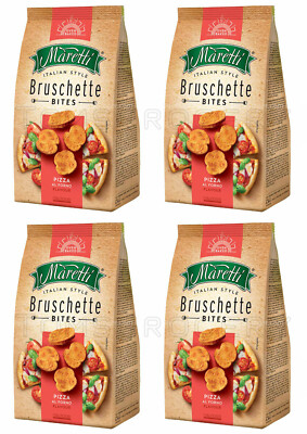 4 BRUSCHETTE MARETTI Pizza Flavor Oven Baked Bread Bites Snacks 70g 2 ...