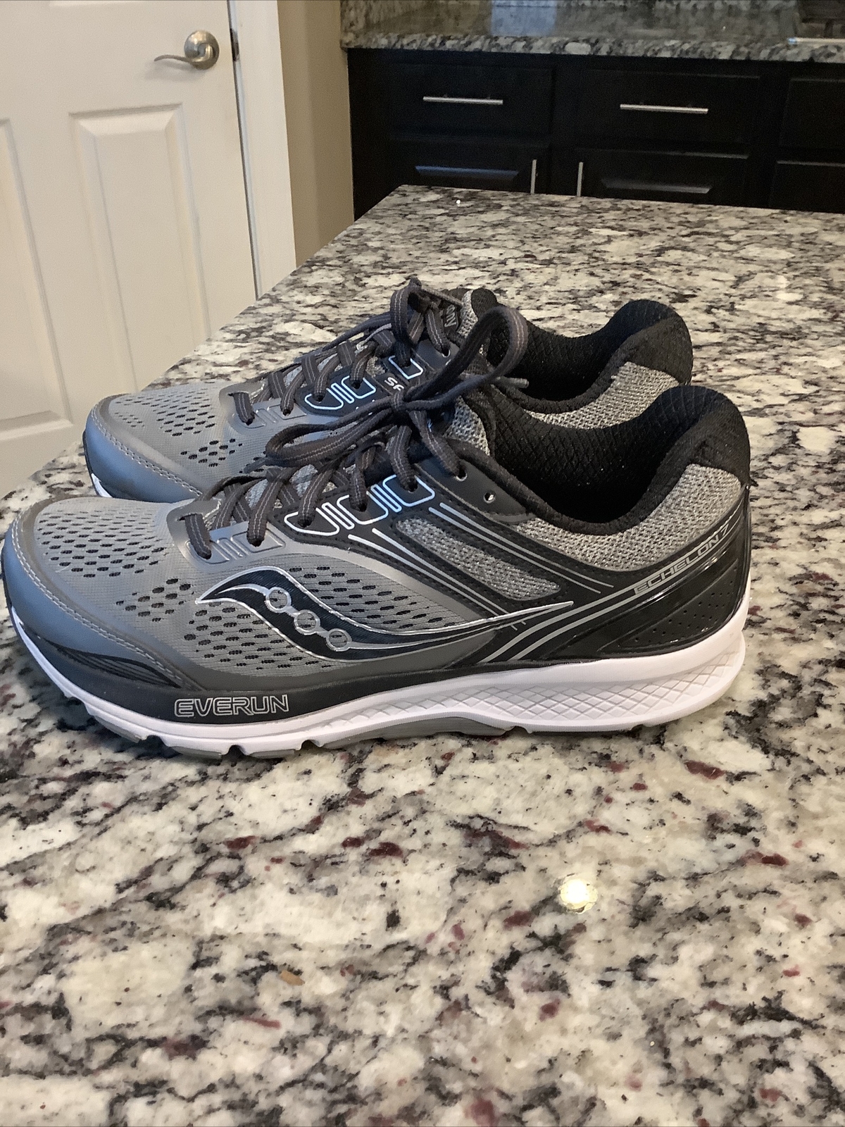 Saucony Echelon 7 Everun Grey Black Silver Running Shoes Mens Size 8 | eBay