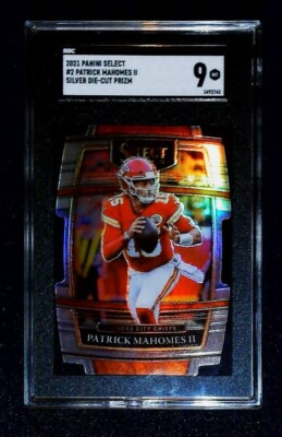 PATRICK MAHOMES SGC 9 2021 Select Silver Prizm Die-Cut Kansas City ...