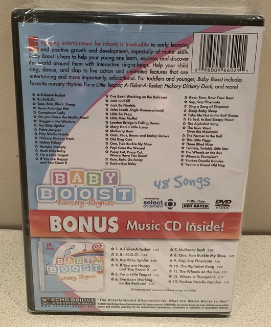 Baby Boost Nursery Rhymes Vol. 1 (DVD, 2009, 2-Disc Set, DVD/CD Bonus ...