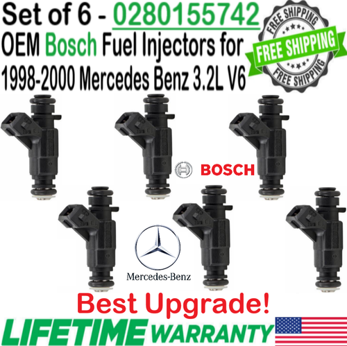 OEM Bosch x6 Best Upgrade Fuel Injectors for 1998-2000 Mercedes Benz ...