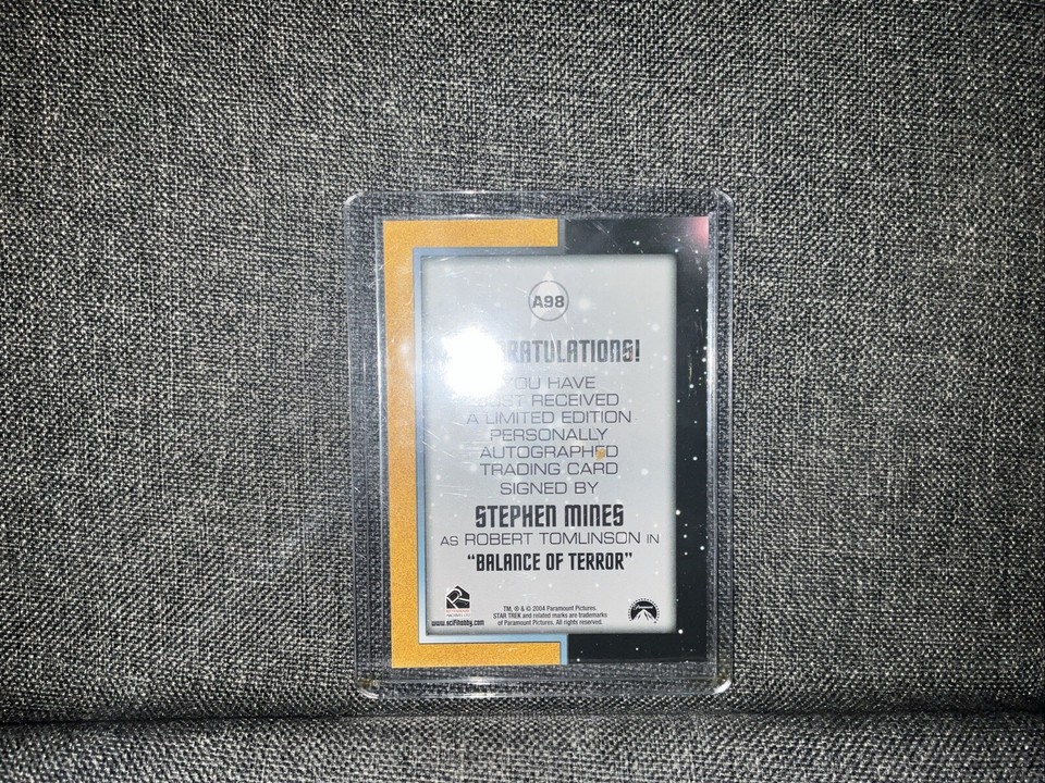 STEPHEN MINES AUTOGRAPH CARD A98 2004 QUOTABLE STAR TREK THE ORIGINAL ...