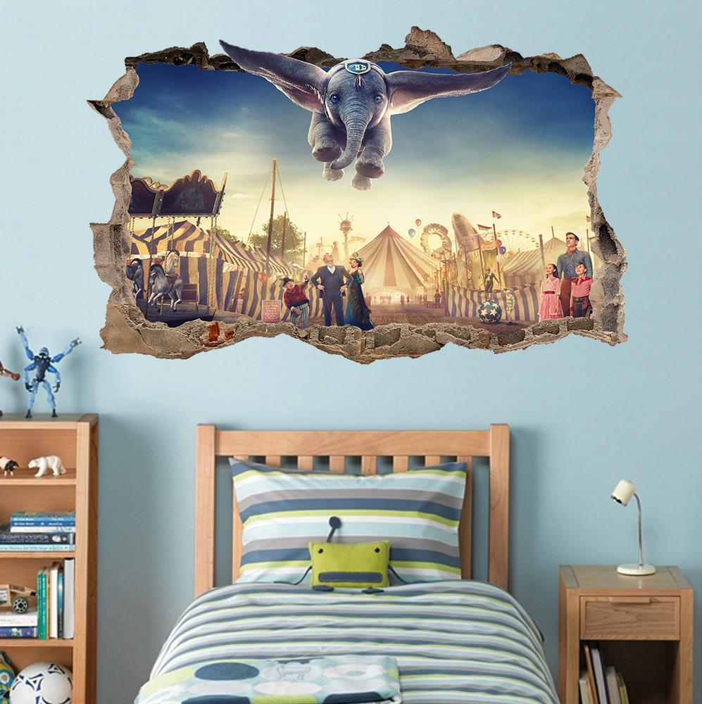 Dumbo Movie 3D Smashed Wall Sticker Decal Decor Art Mural Disney Kids ...