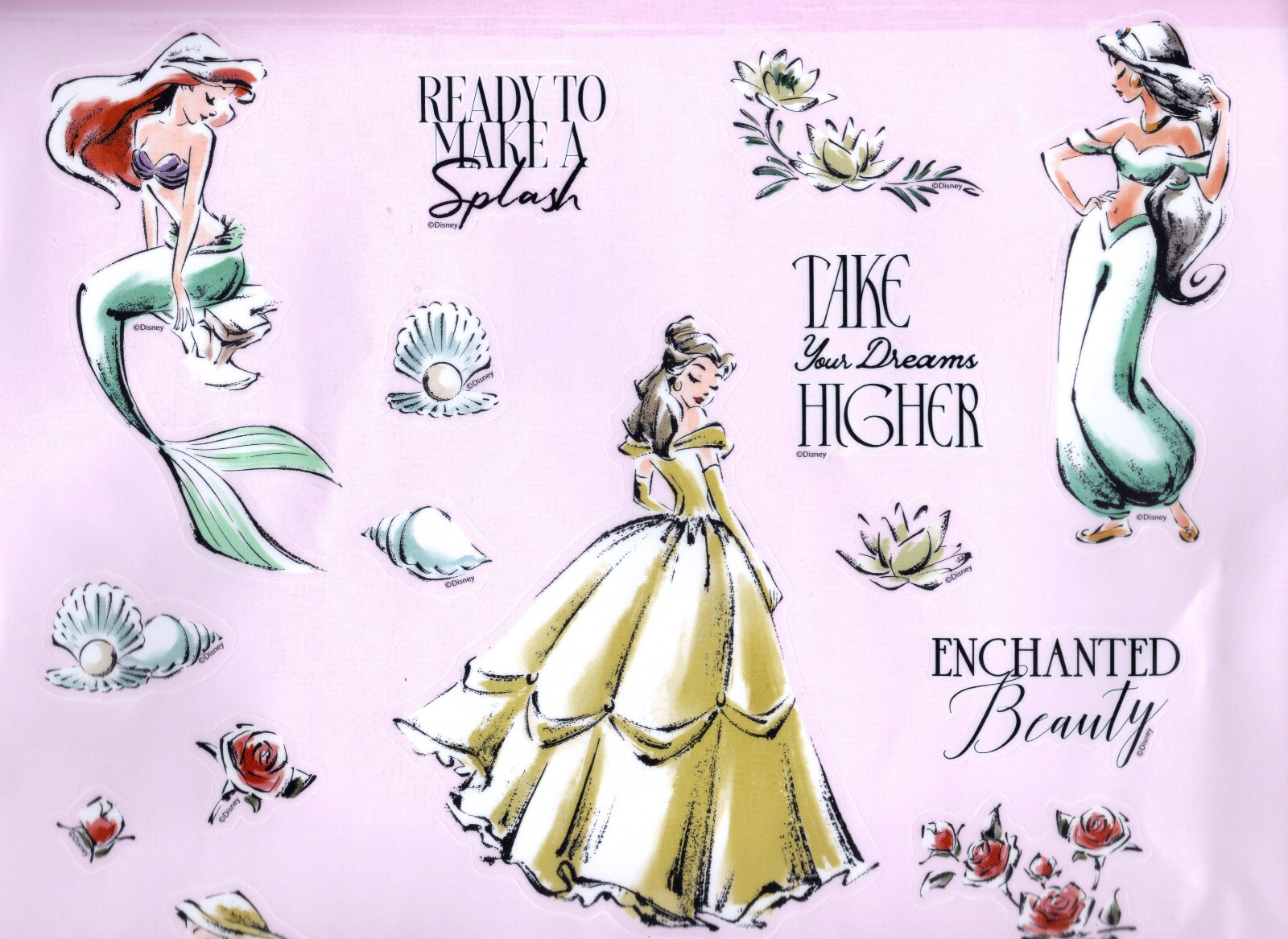 DISNEY PRINCESS WINDOW STICKERS * INC 5 PRINCESS STICKERS PLUS EXTRAS ...