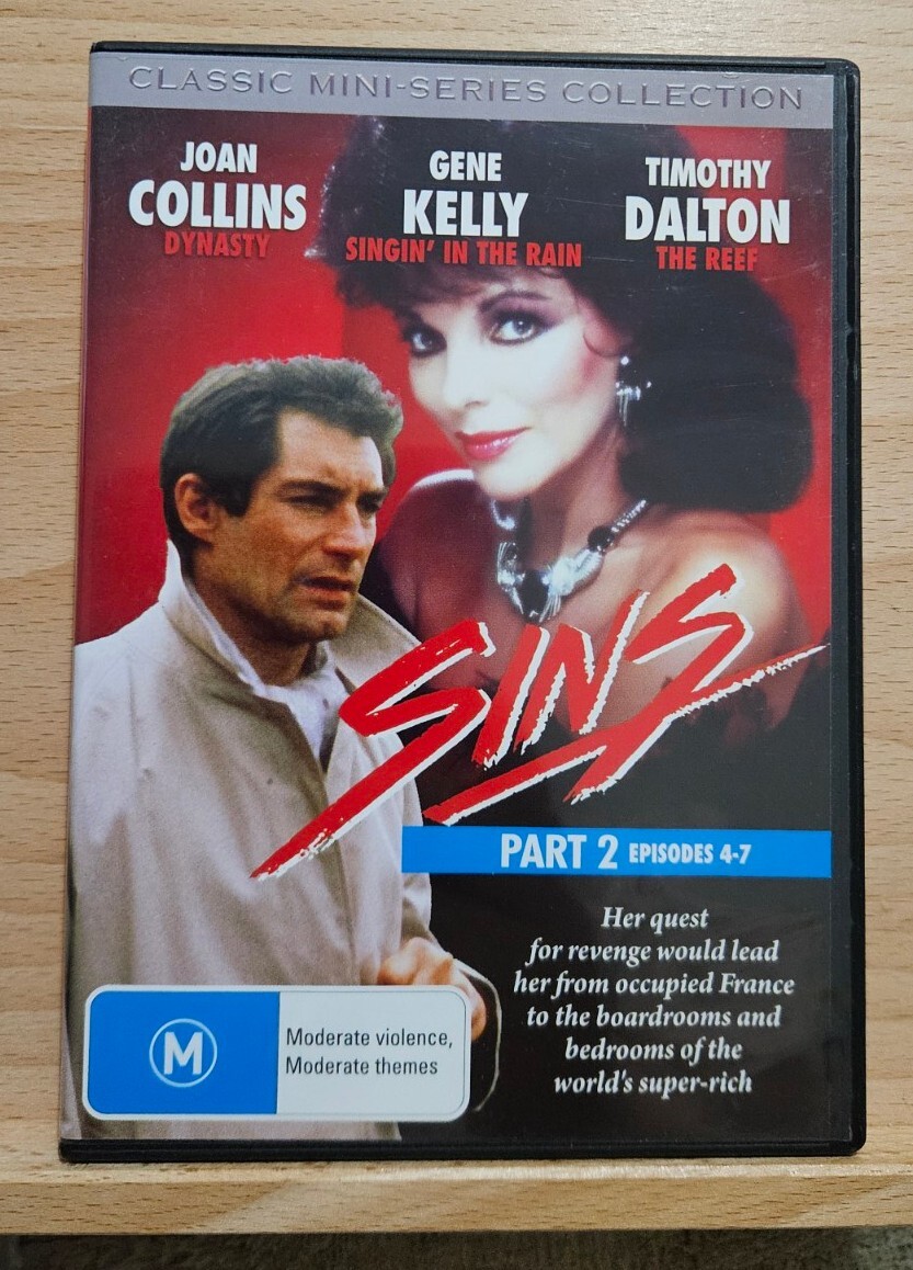 Sins Part 1 & 2. Episodes 1-7. (DVD, 2 Disc Set) All Pal. Joan Collins ...