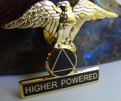 Alcoholics Anonymous Eagle Gold Plate AA Lapel Hat Vest Pin HIGHER ...