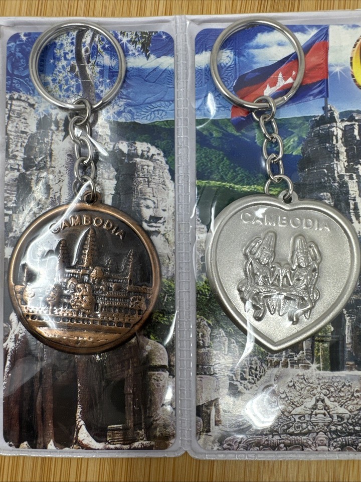 Cambodia Keychain Set - Angkor Wat, Apsara & Bayon Faces (6 Pieces ...