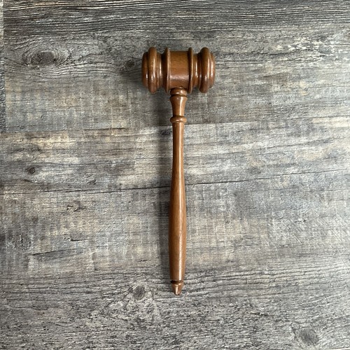 Vintage Solid hard Wood Gavel 10" long desk ornament auction ornate ...