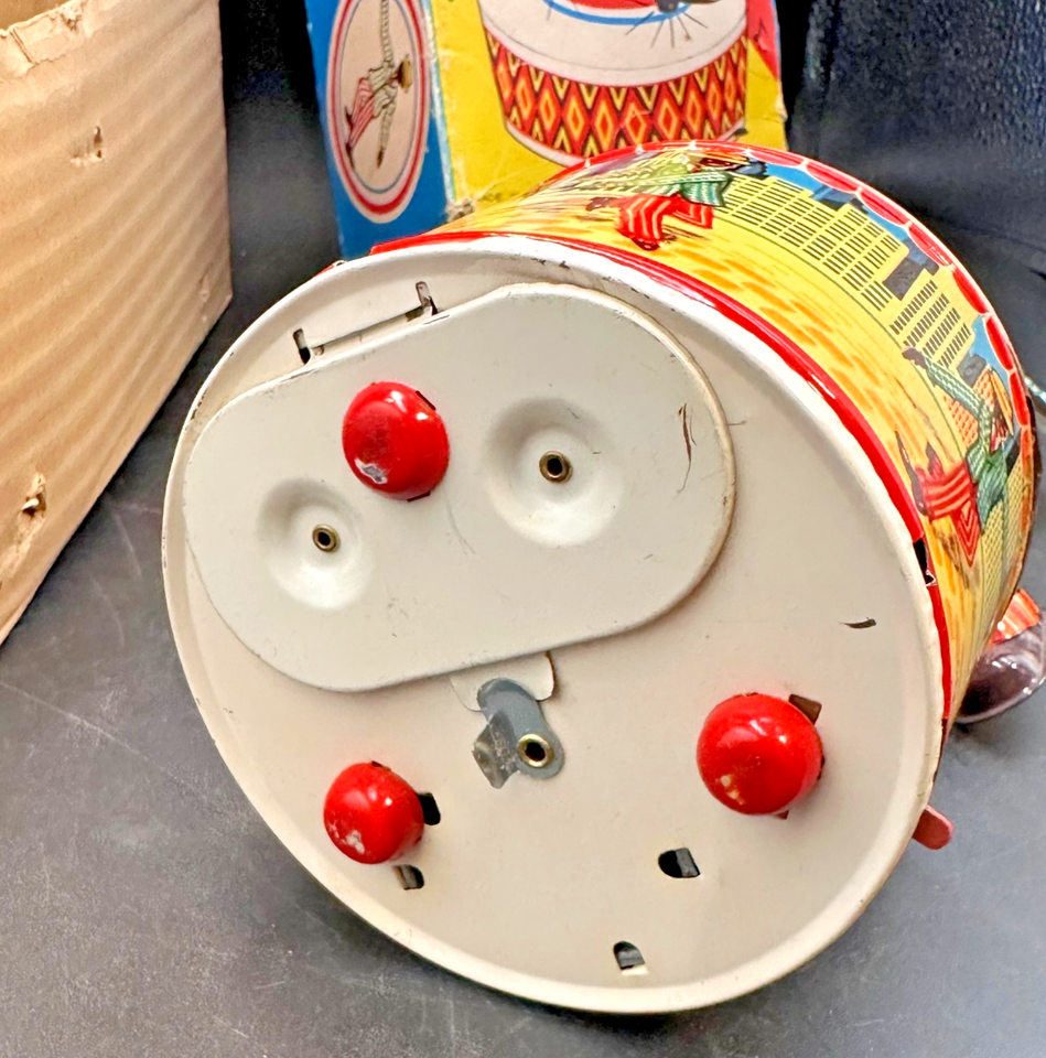 Vintage 1950s Strutting Sam Battery Toy Japan Tin Litho w/ Box Non ...