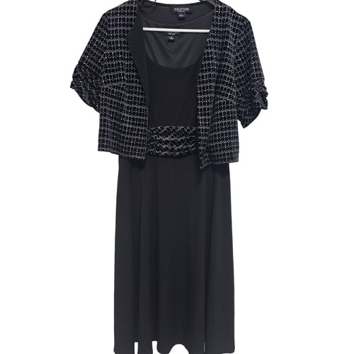 Perceptions New York Blazer Dress Womens 8 Two Piece Black Midi ...