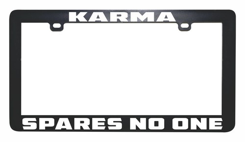 Karma spares no one funny license plate frame holder | eBay