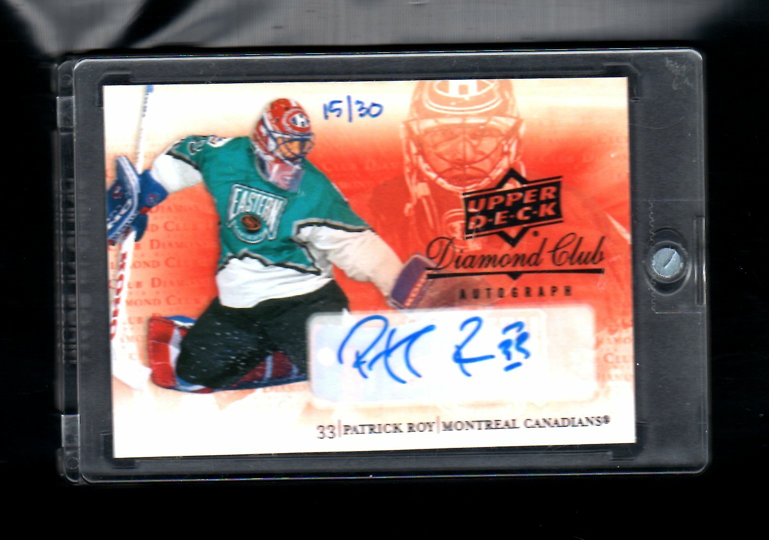 2017 Diamond Club Patrick Roy Auto /30 Upper Deck UD Autograph 15/30 # ...