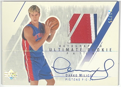 2003-04 UD Ultimate Collection Rookie Patch Darko Milicic Auto RC #128 ...