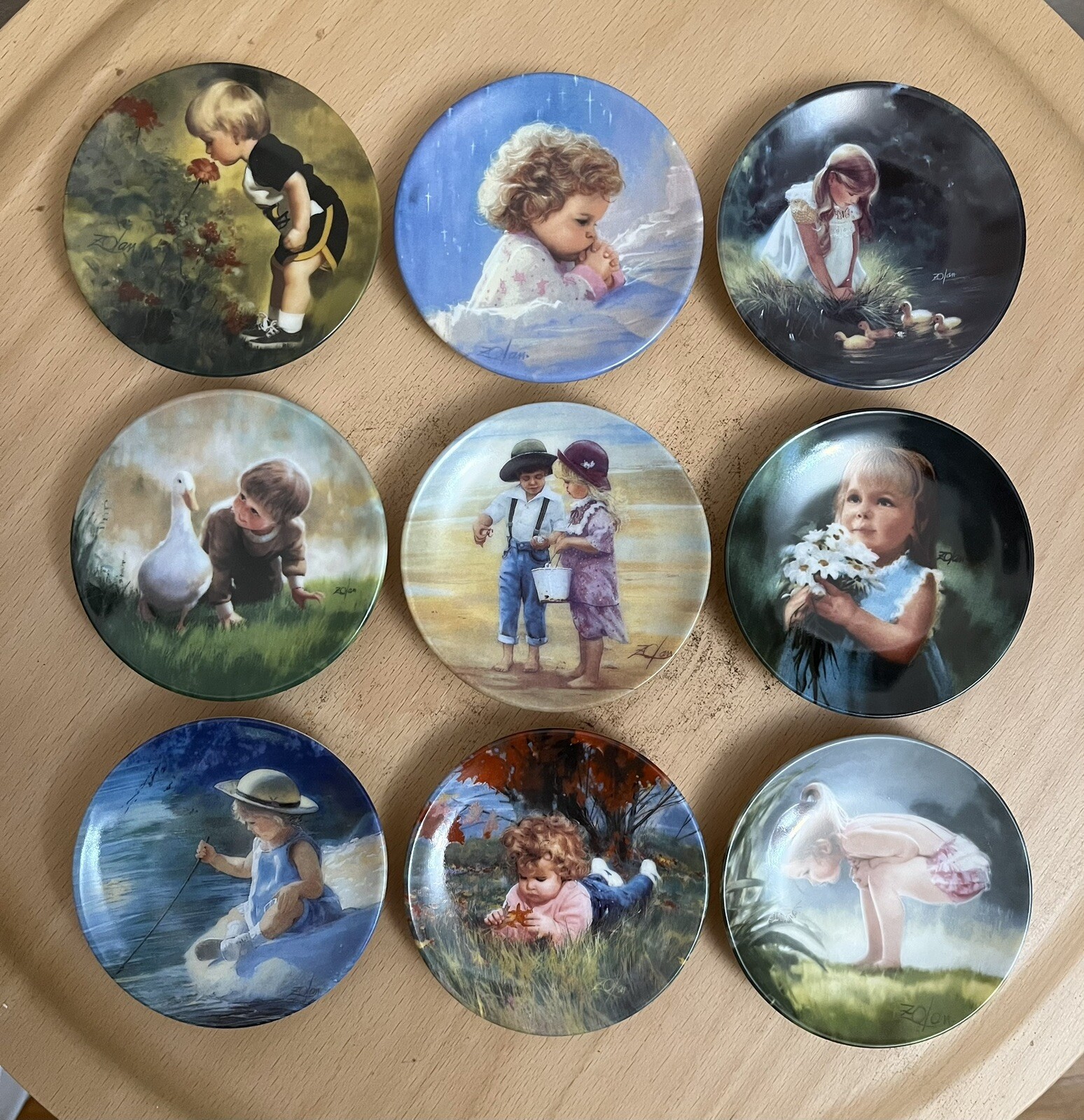 Donald Zolan Mini Collector Plates Pemberton and Oakes Lot of Nine 9 ...