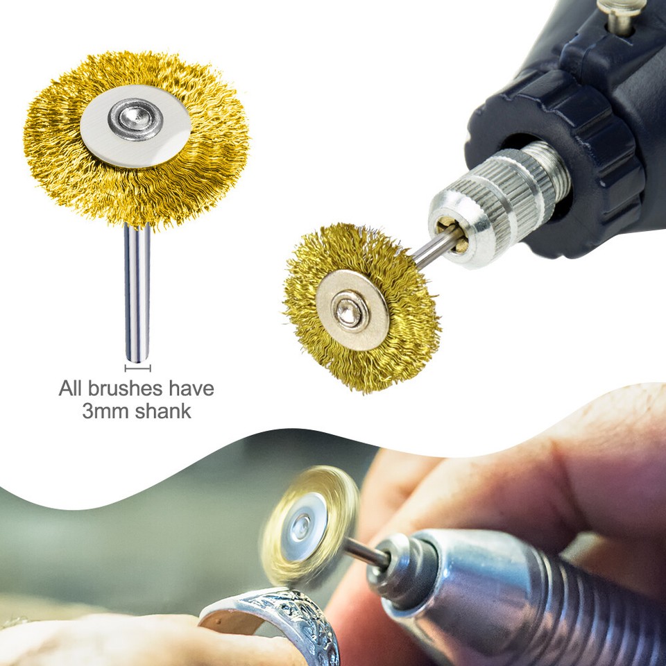 45pc Steel Wire Wheel Brush Set for Dremel Rotary Tool Brass Brush ...