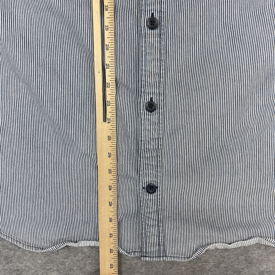 Duluth Trading Shirt Mens 3XL Blue Railroad Stripe Union Depot Relaxed ...