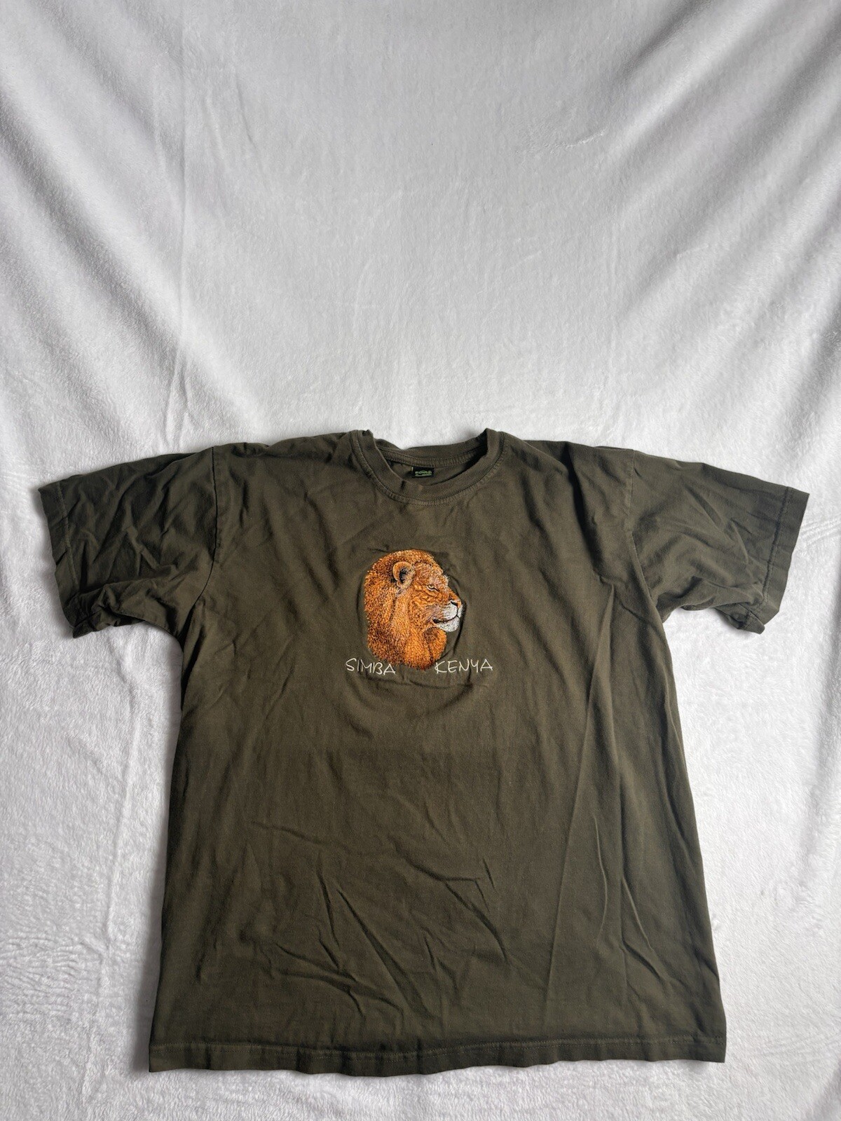 Y2K Punch Design Simba Kenya Lion Green Short Sleeve … - Gem