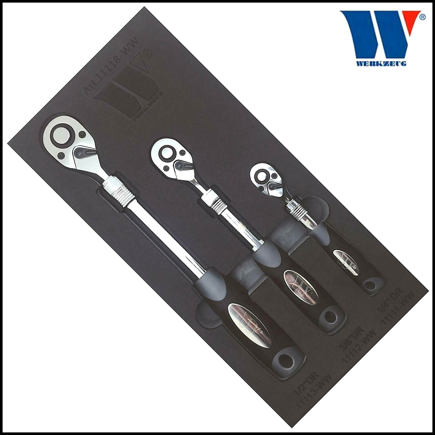 Welzh Werkzeug Extendable Ratchet Set Telescopic 1/4 3/8 1/2 dr 72 ...
