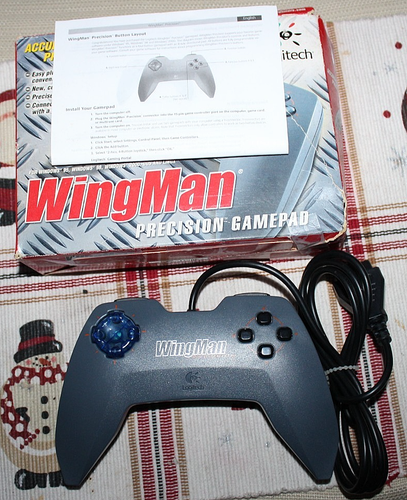 Vintage Logitech Wingman Precision GamePad Controller PC Gaming Windows ...
