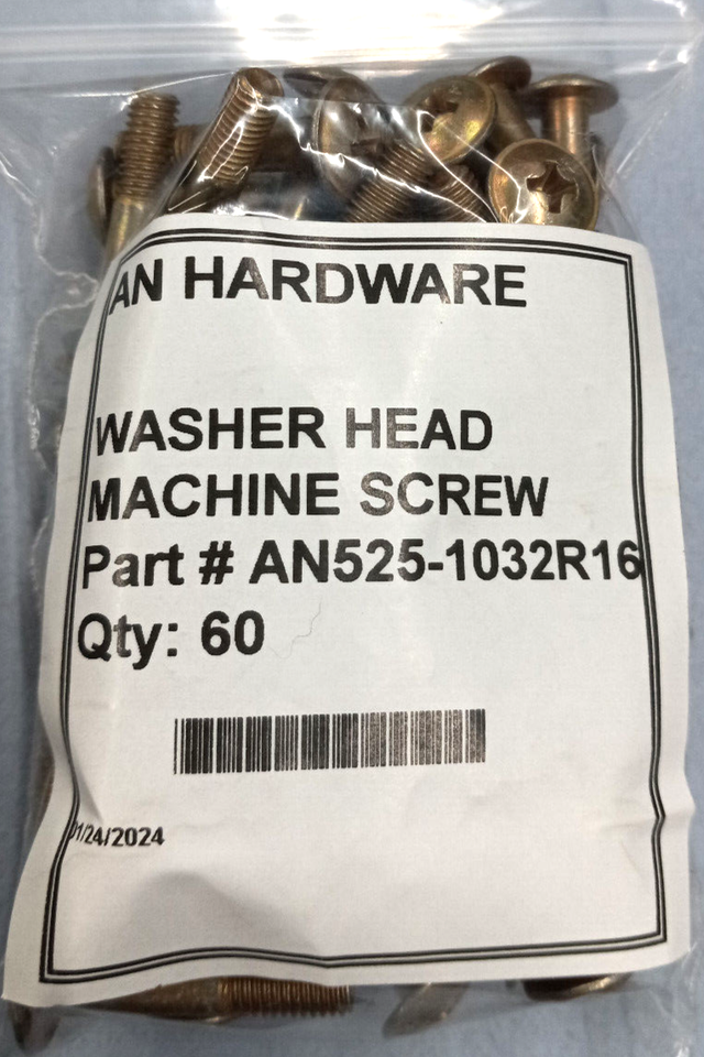 AN Part # AN525-1032R16 WASHER HEAD MACHINE SCREW - (60/PACK) | eBay