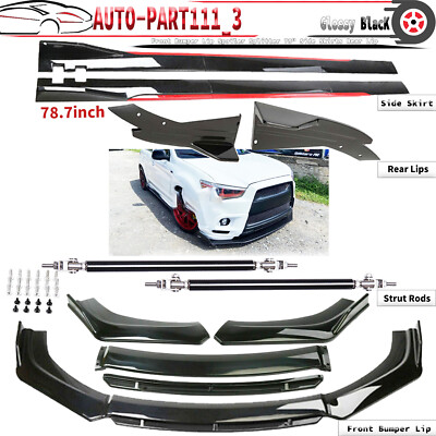For Mitsubishi Outlander Front Bumper Lip Spoiler Splitter Side Skirts ...