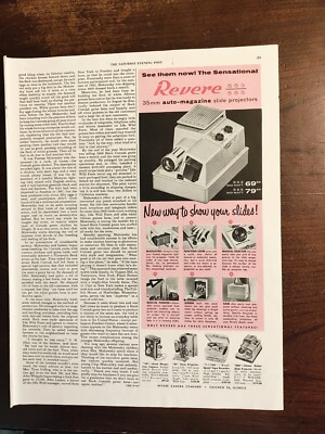 Revere 35 mm Auto Magazine Slide Projector Vintage Magazine AD 1955 | eBay