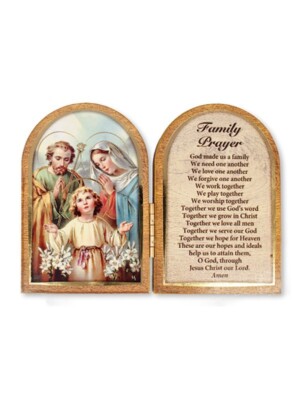 Holy Family Folding Wood Plaque With Gold Highlights | eBay