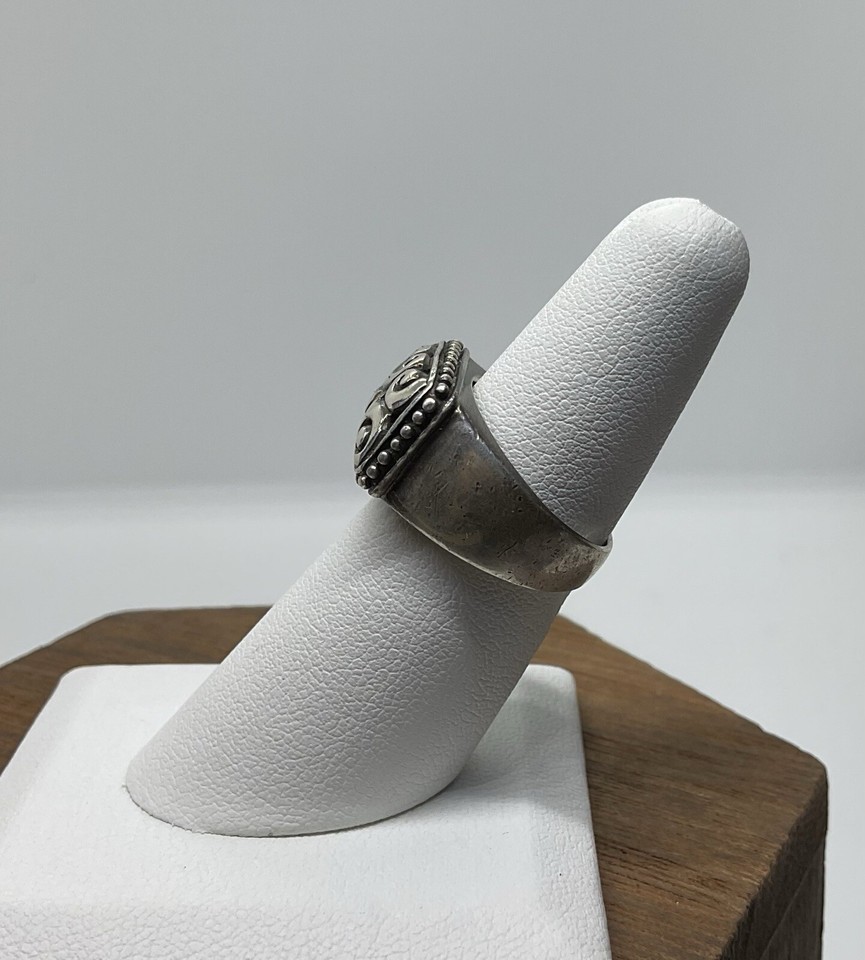 Sterling Silver Bali Style Solid Scroll Band Ring 7+ Grms Open Work ...