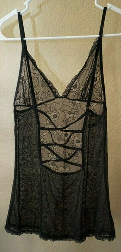 Yandy black stretchy lace medium sexy short v neck chemise teddy | eBay