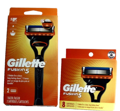 GILLETTE FUSION 5 RAZOR HANDLE PLUS 10 CARTRIDGES BRAND NEW FREE ...