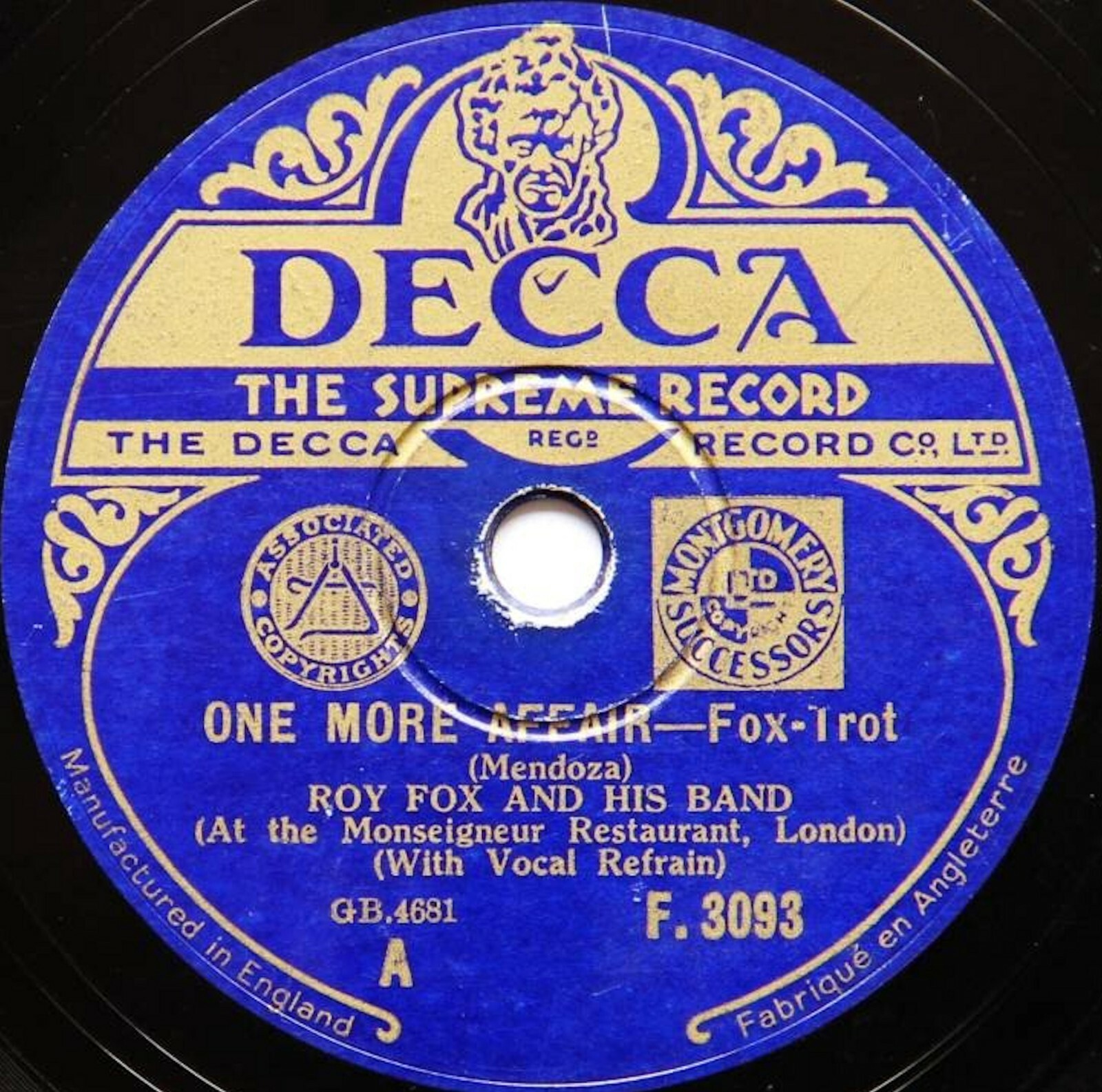 Classico Al Bowlly W. Roy Fox 78 Marta / One More Affair UK Decca F ...
