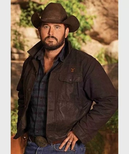 Men Yellowstone Cole Hauser Rip Wheeler Black Suede Leather Jacket ...