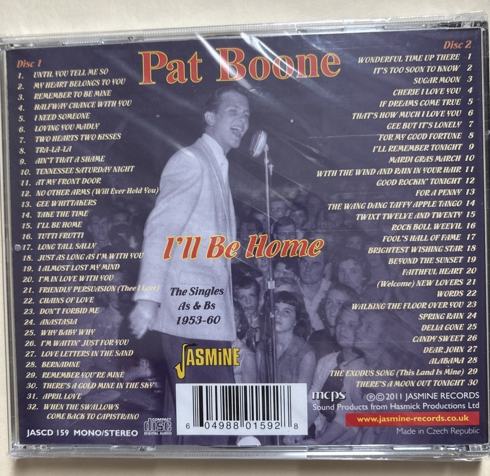Pat Boone I’ll Be Home: The Singles As & Bs 2-cd Set brand new! | eBay